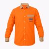 IOCL Petrol Pump Uniform Orange Full Sleeve Shirt - Petro Mart